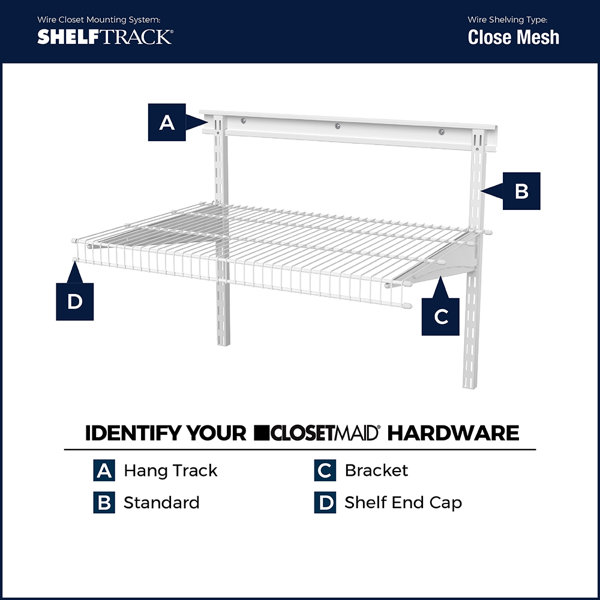 ClosetMaid ShelfTrack 24 in. Hang Track (2 Pieces) and 60 in. Standard ...