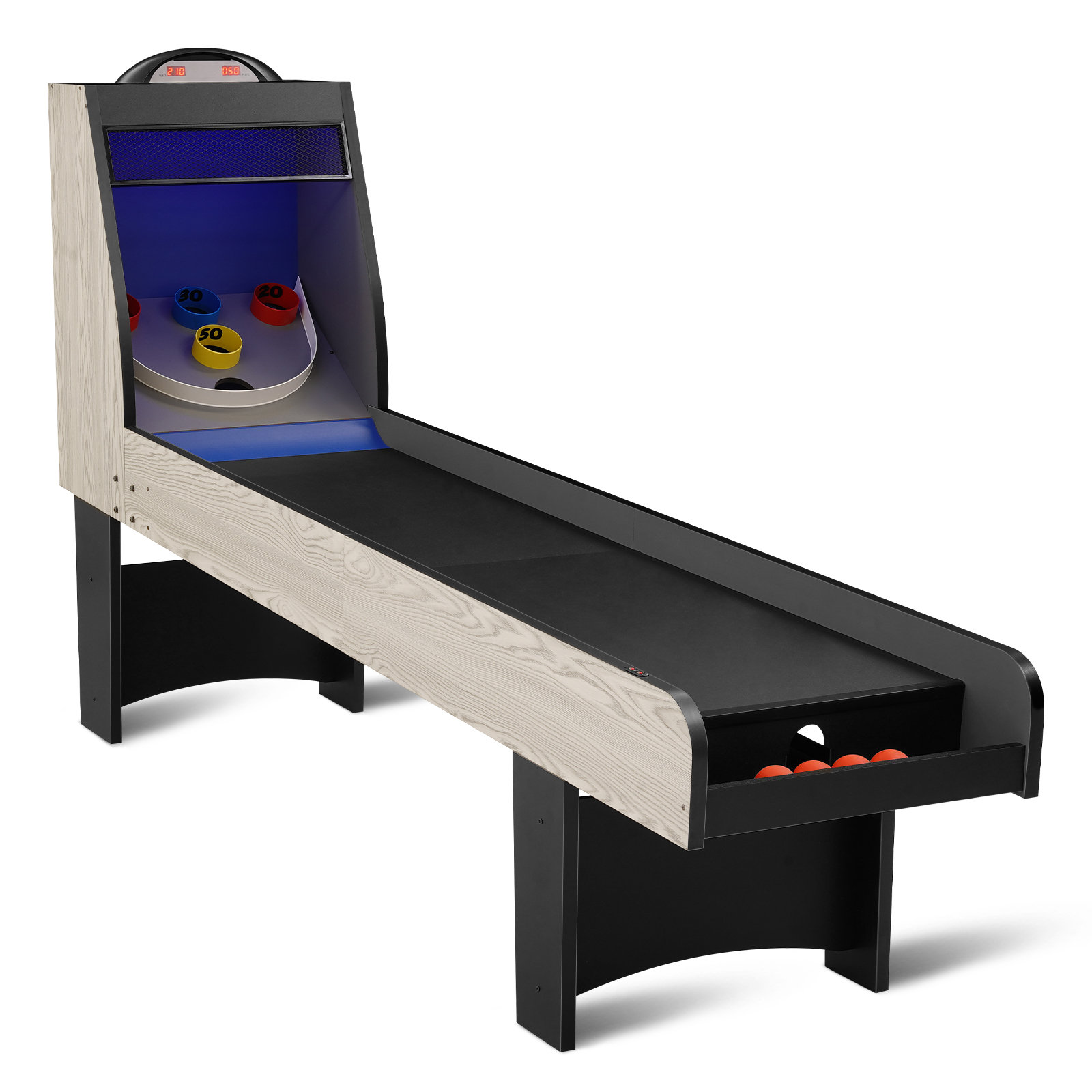 RayChee 8’ Arcade Ball Roll And Score Machine Table with LED Electronic ...