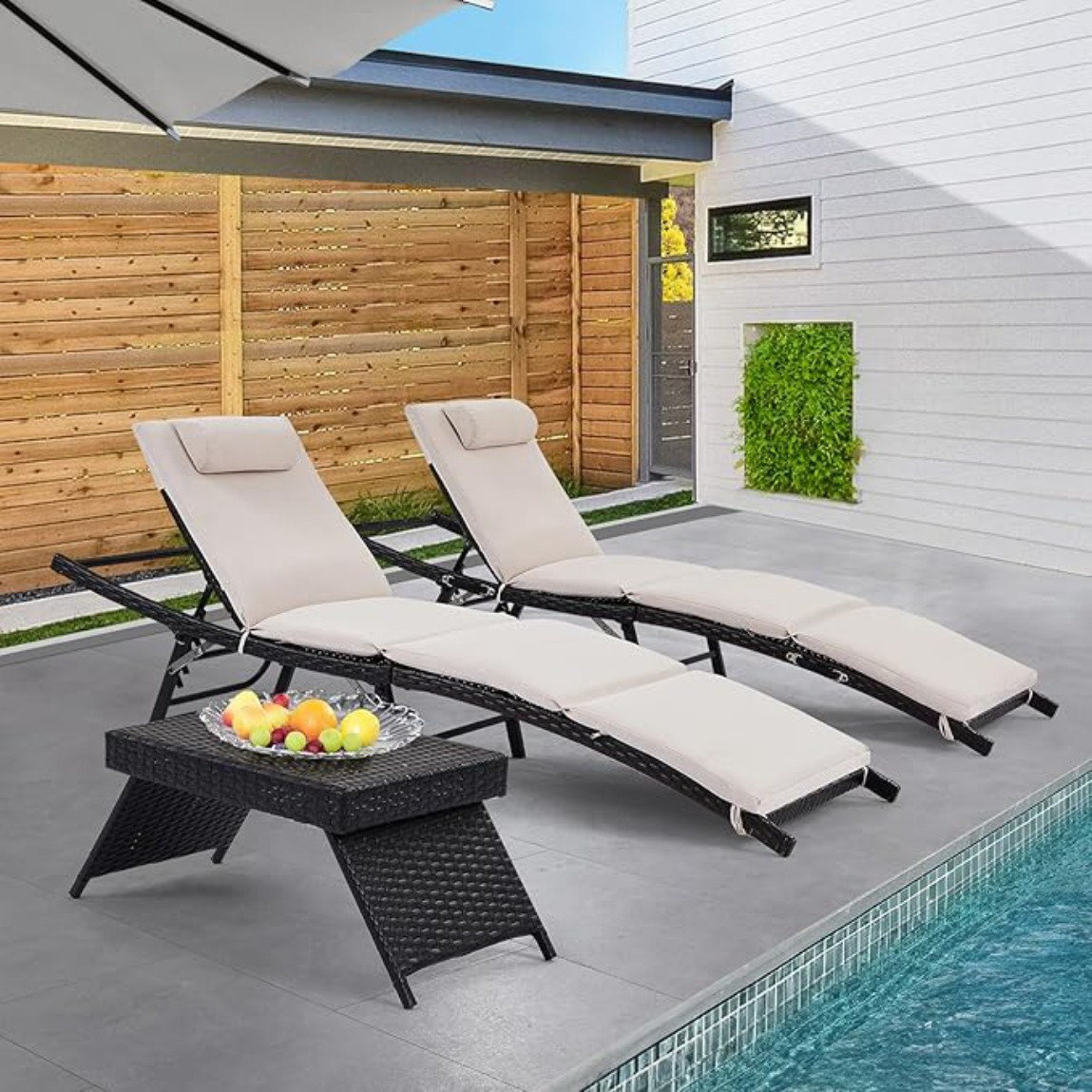 Latitude Run® Patio Chaise Lounges Set Of 2 With Removable Cushions And ...