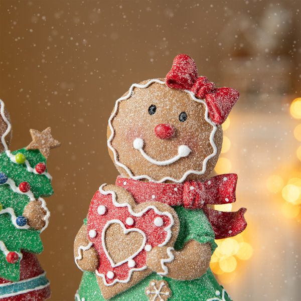 The Holiday Aisle® 9.75"H Resin Christmas Gingerbread Figurine Table ...