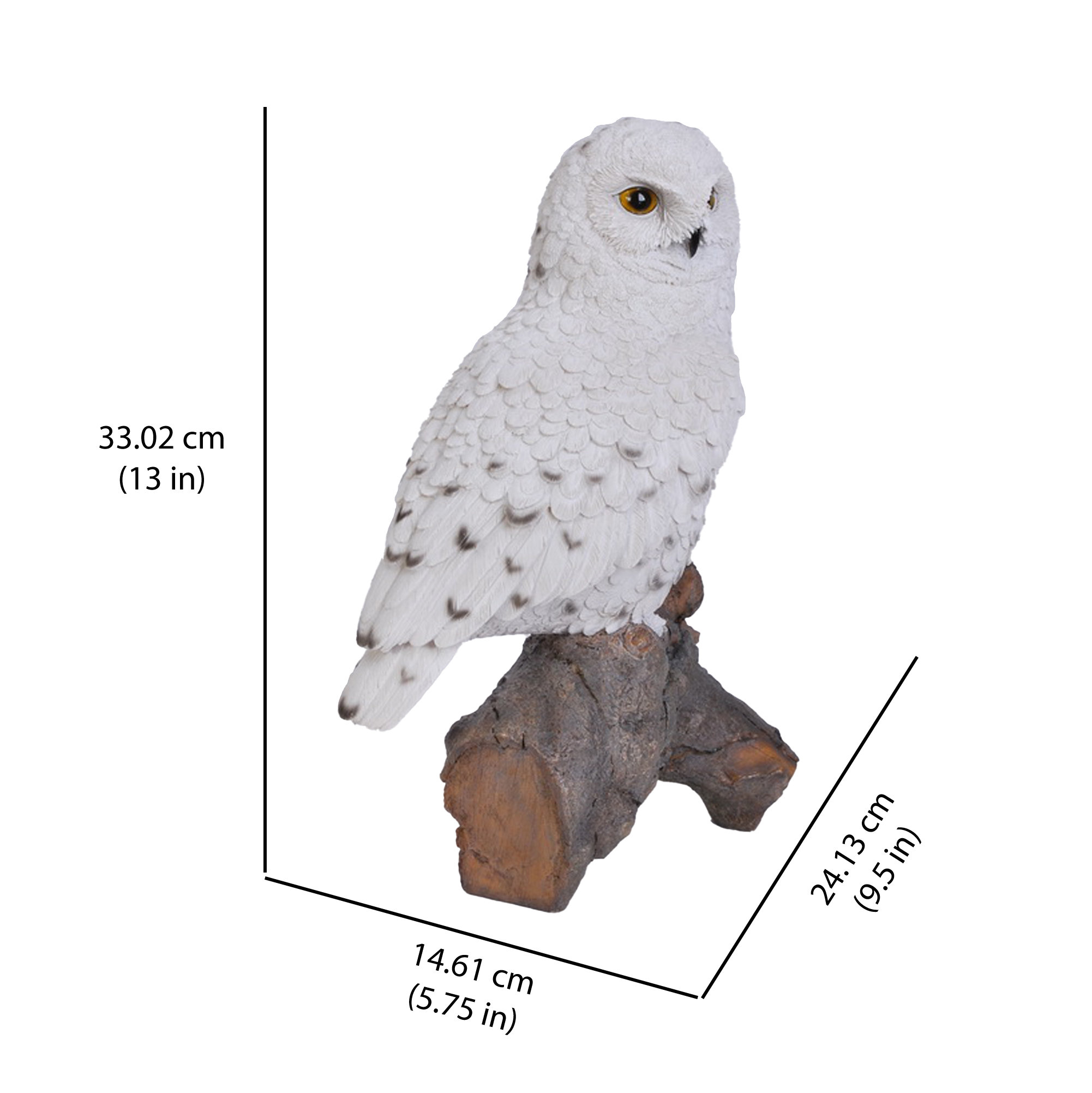 Hi-Line Gift Ltd. Snowy Owl on Stump Statue & Reviews | Wayfair