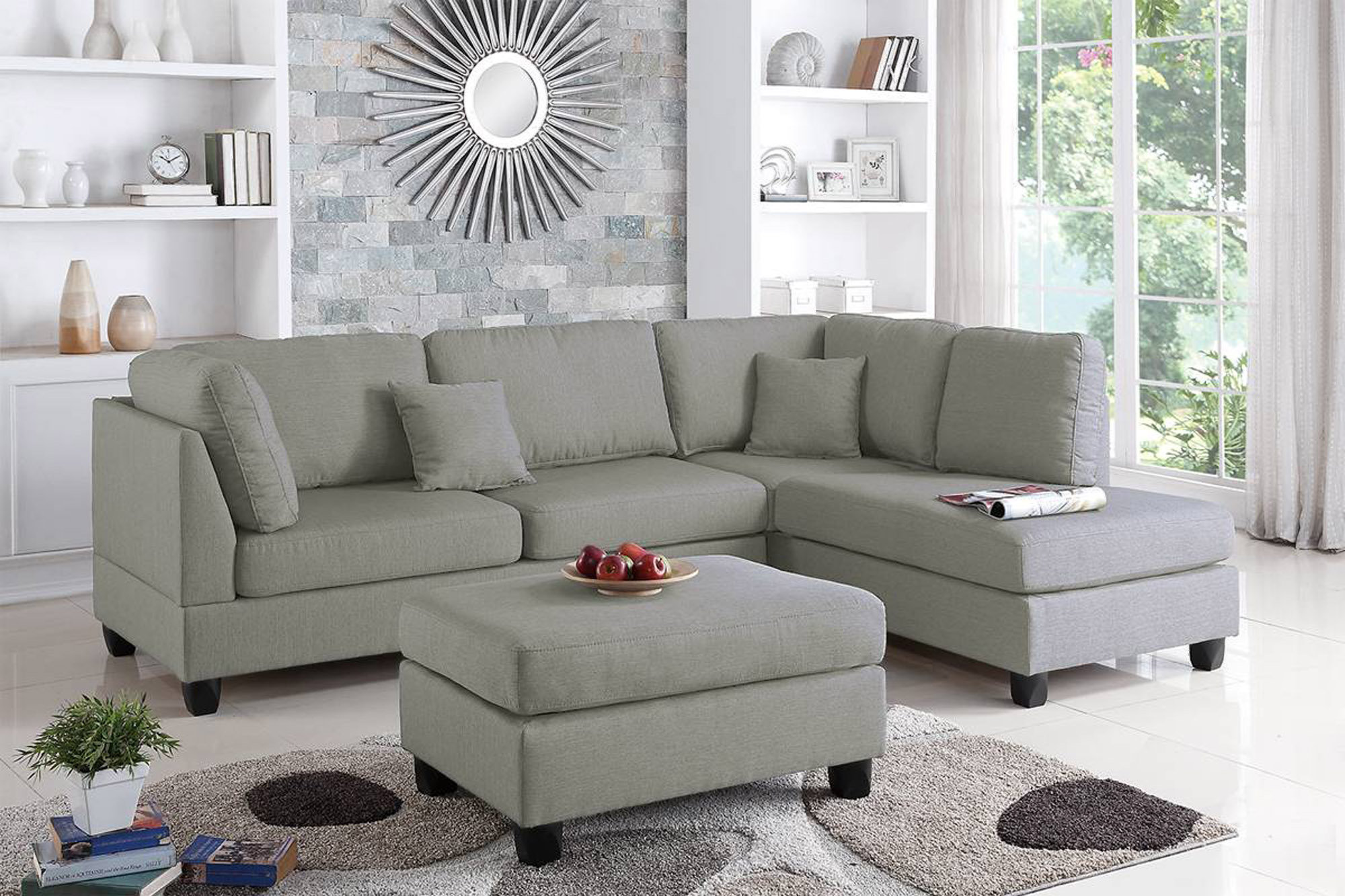 Hokku Designs 3-PC SECTIONAL Polyfiber Sectional Sofa - Wayfair Canada