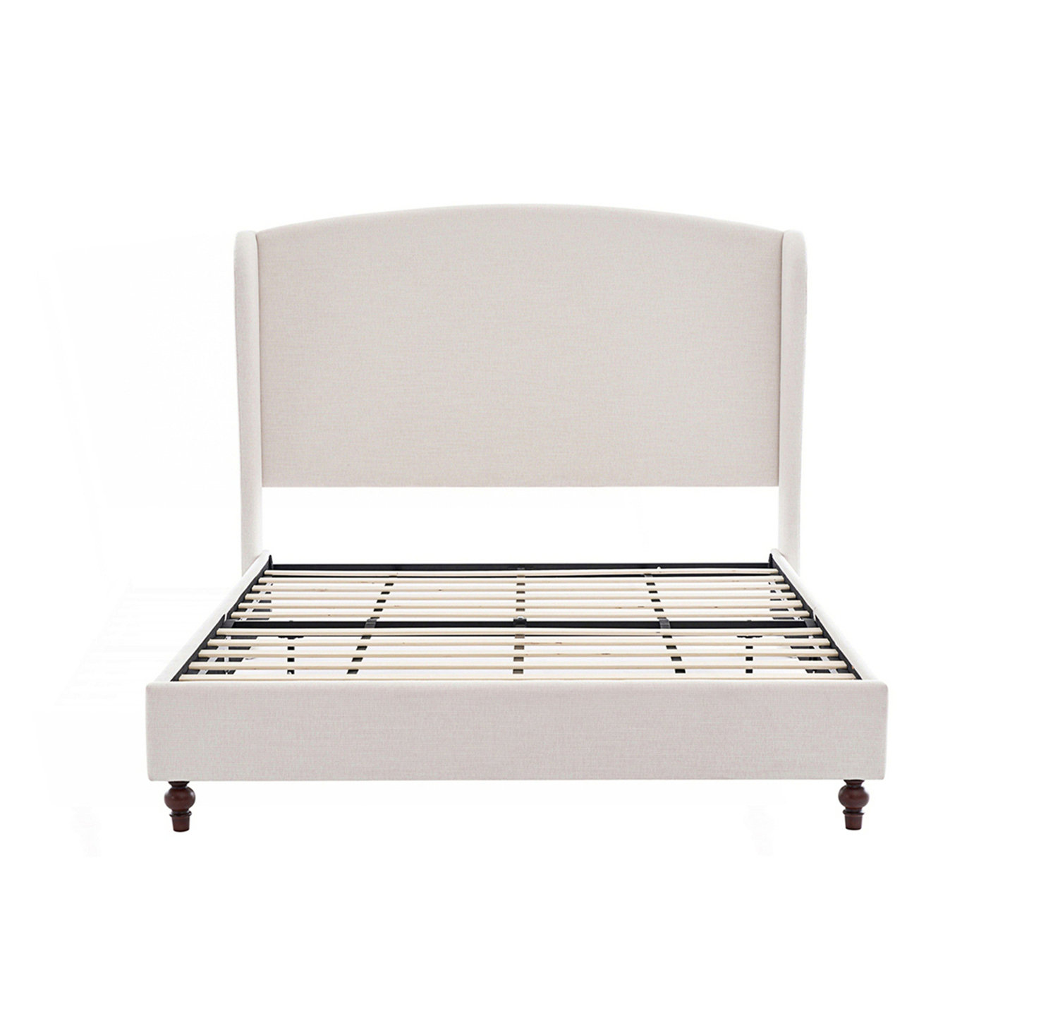 Latitude Run® Upholstered Headboard Wingback Queen Size Bed | Wayfair