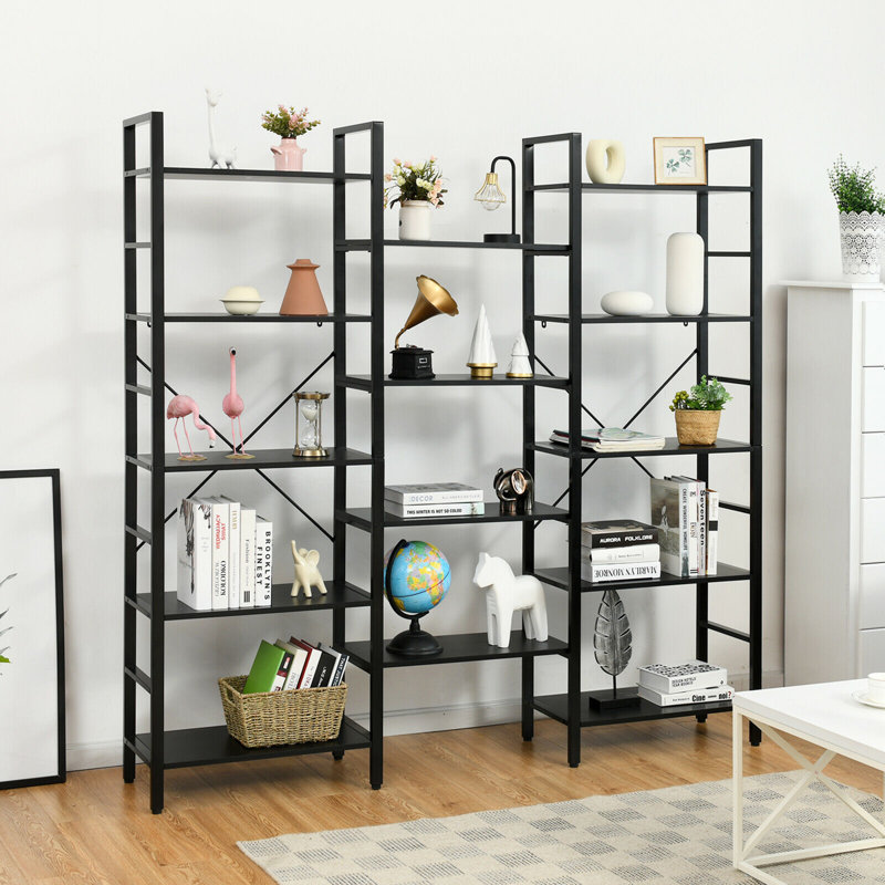 17 Stories 70" H x 71" W Metal Etagere Bookcase "& Reviews" | Wayfair