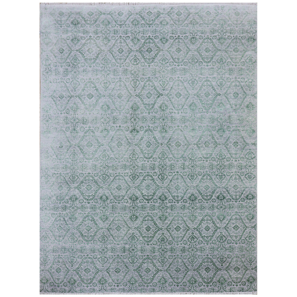 Bokara Rug Co., Inc. High-Quality Hand-Knotted Silver/Light Green Area ...