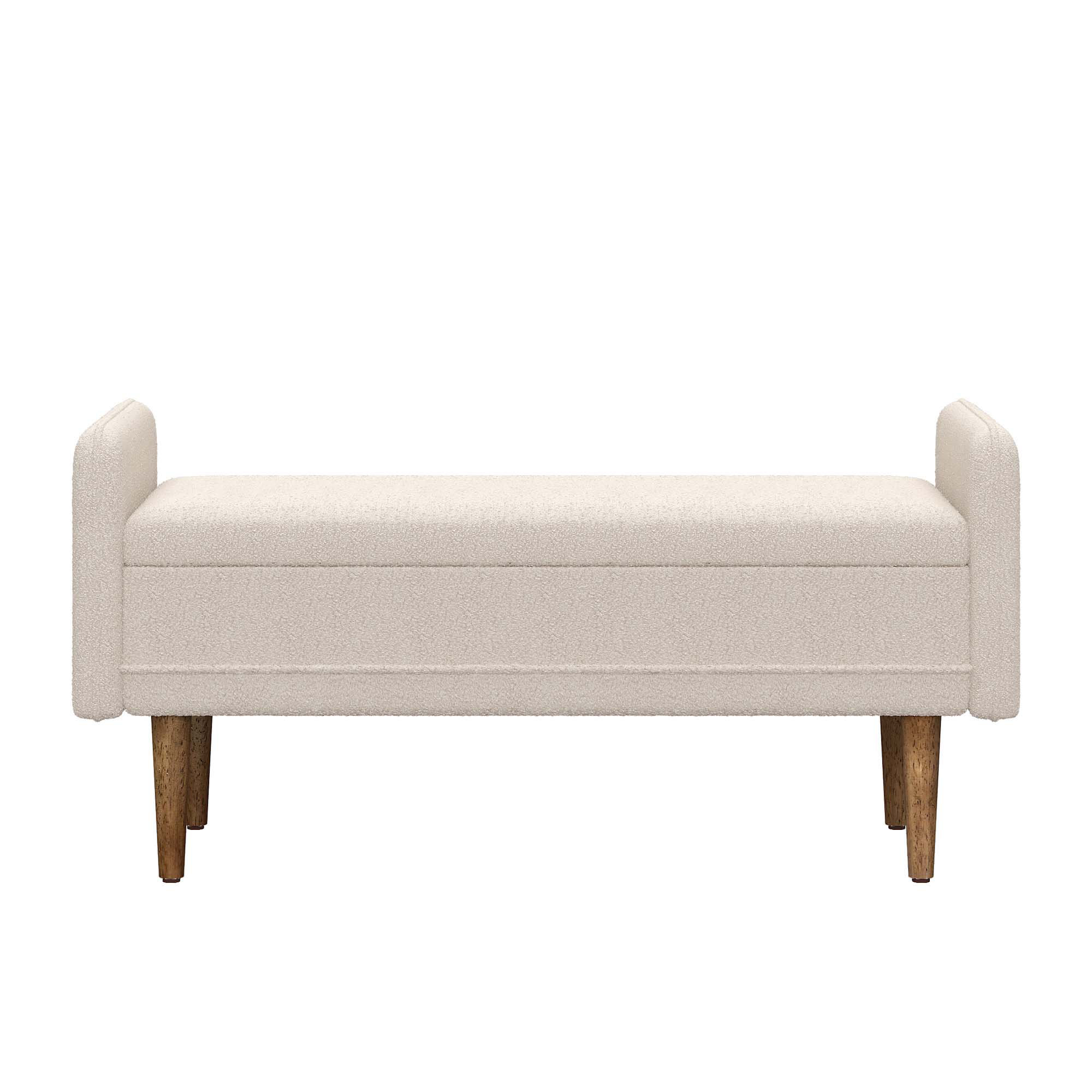 Latitude Run® Teddy Velvet Storage Stool,with Storage Space, Suitable ...