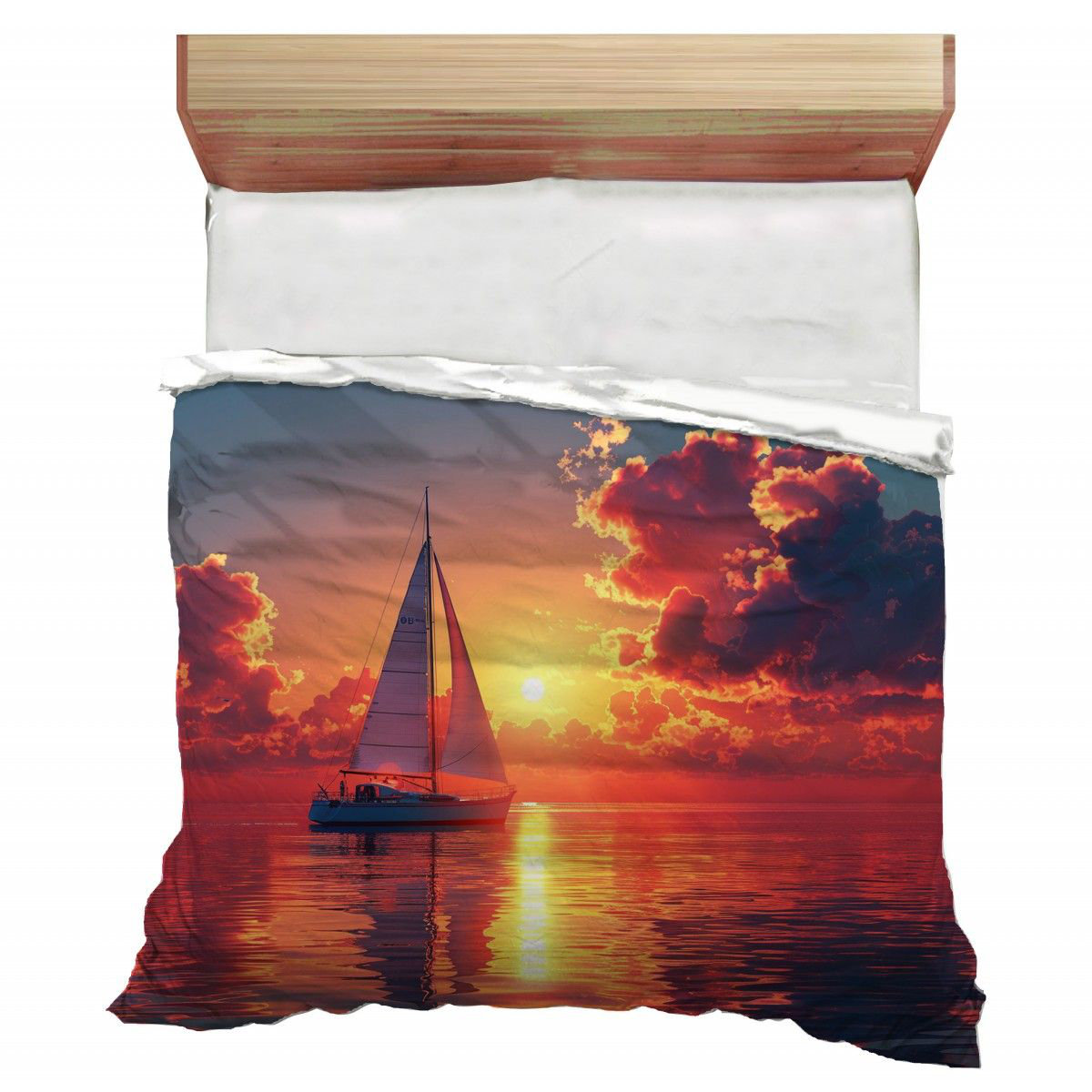 VisionDecor Plain Weave Muslin Sailing Bedding Nautical Comforter Ocean ...