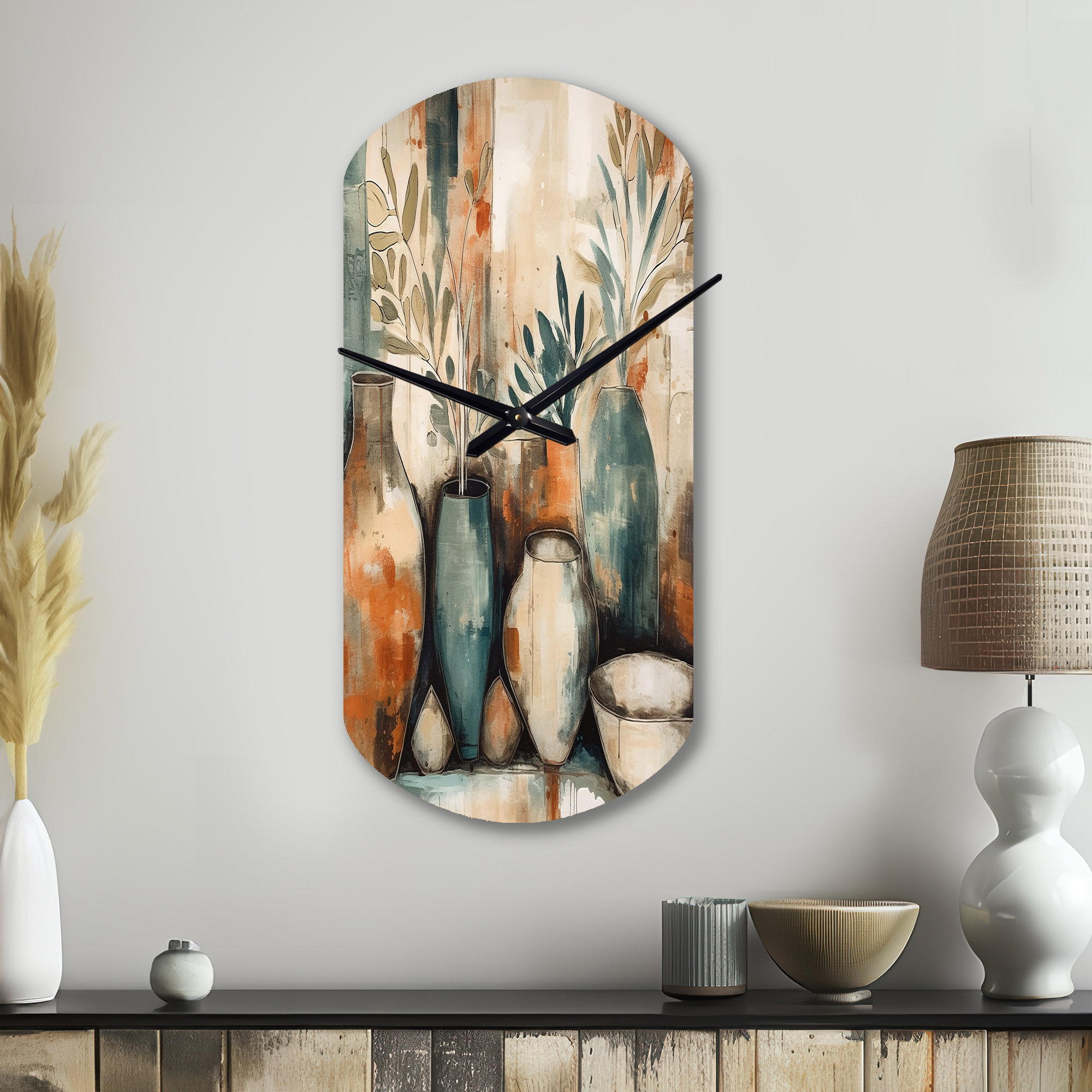 Design Art Orange And Green Channeling Bohemian Vibes - Cylinder Boho ...