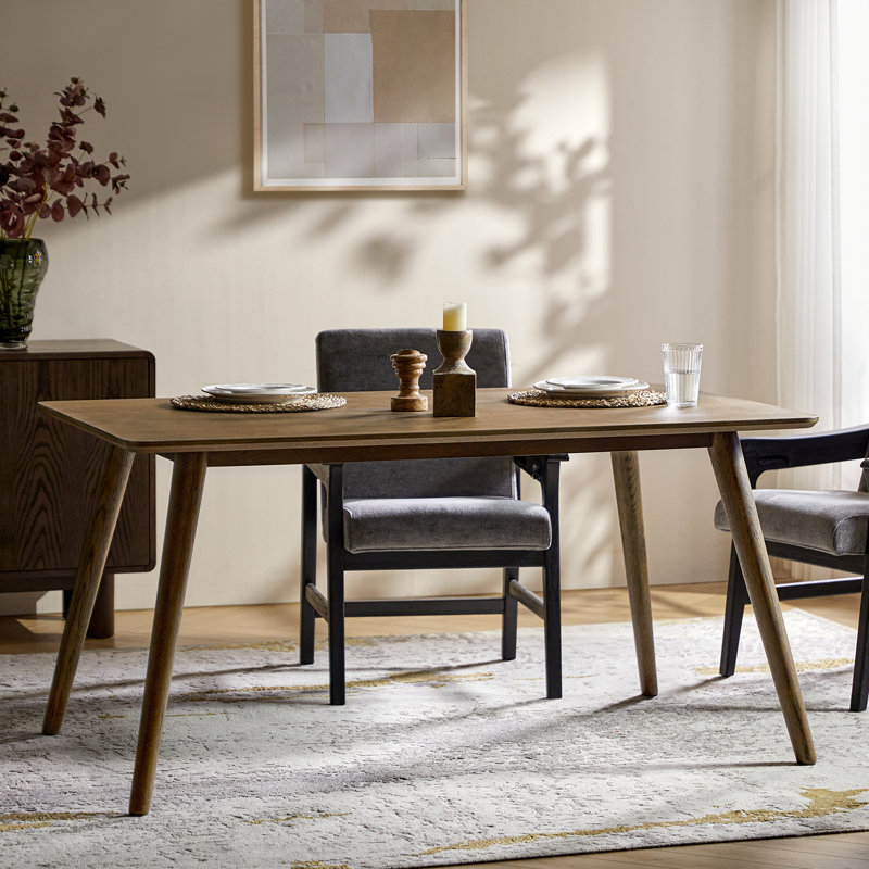 George Oliver Eby 60"W Mid-Century Modern Oak Rectangle Dining Table ...