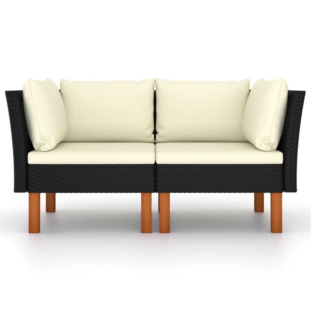Ebern Designs Corner Sofas Poly Rattan and Solid Eucalyptus Wood ...