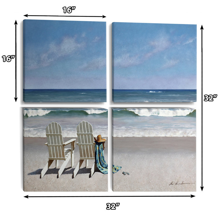 Rosecliff Heights Tide Watching 4 Pieces Print | Wayfair