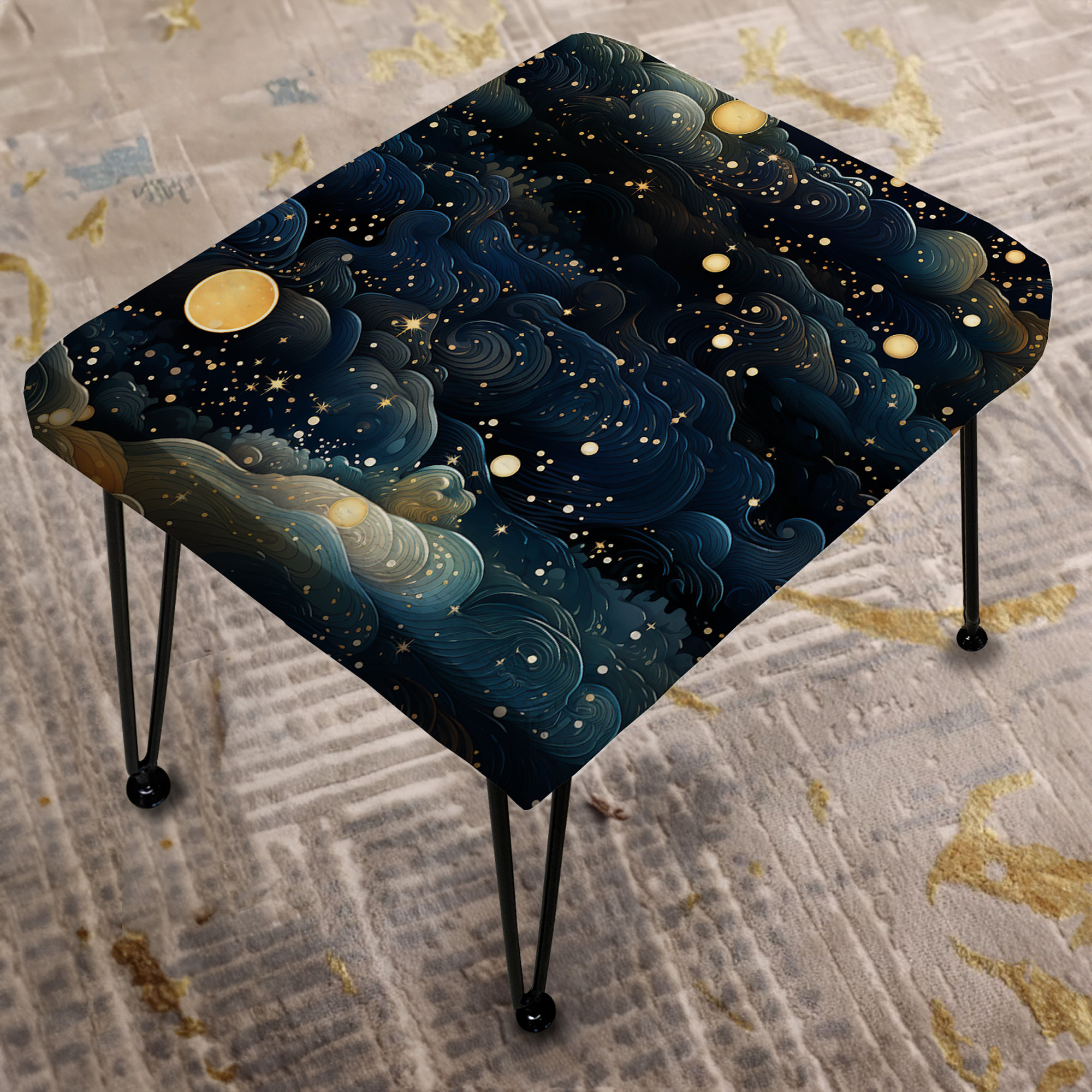 Design Art Midnight Indigo Galactic Pattern - Abstract Rectangle ...
