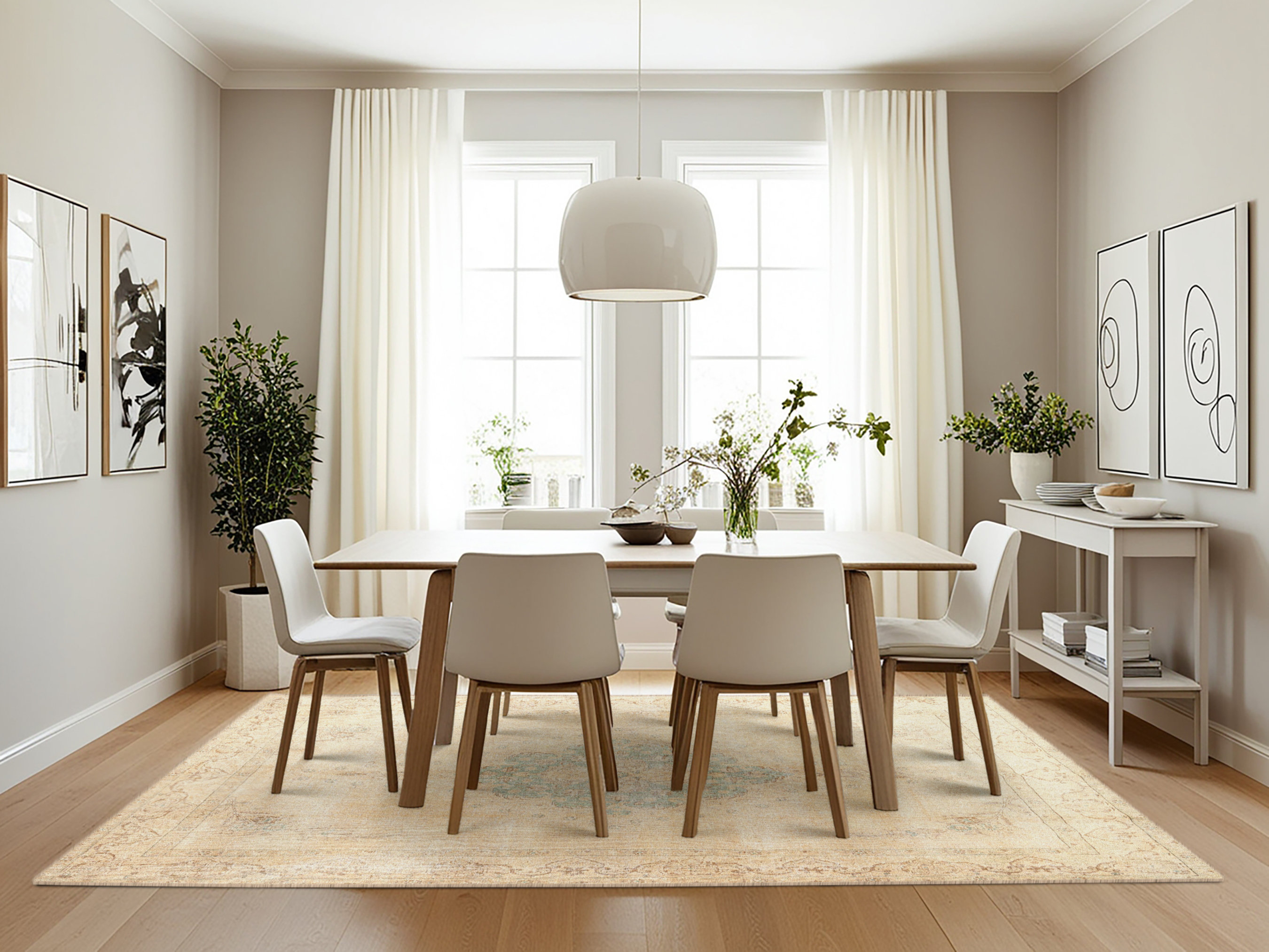 Bloomsbury Market Lorrika Traditional Beige/Grey/Green Area Rug ...