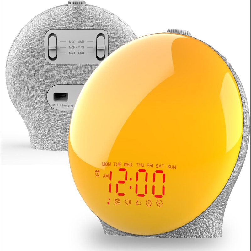 Ivy Bronx Digital Plastic / Acrylic Electric Tabletop Clock with Alarm ...
