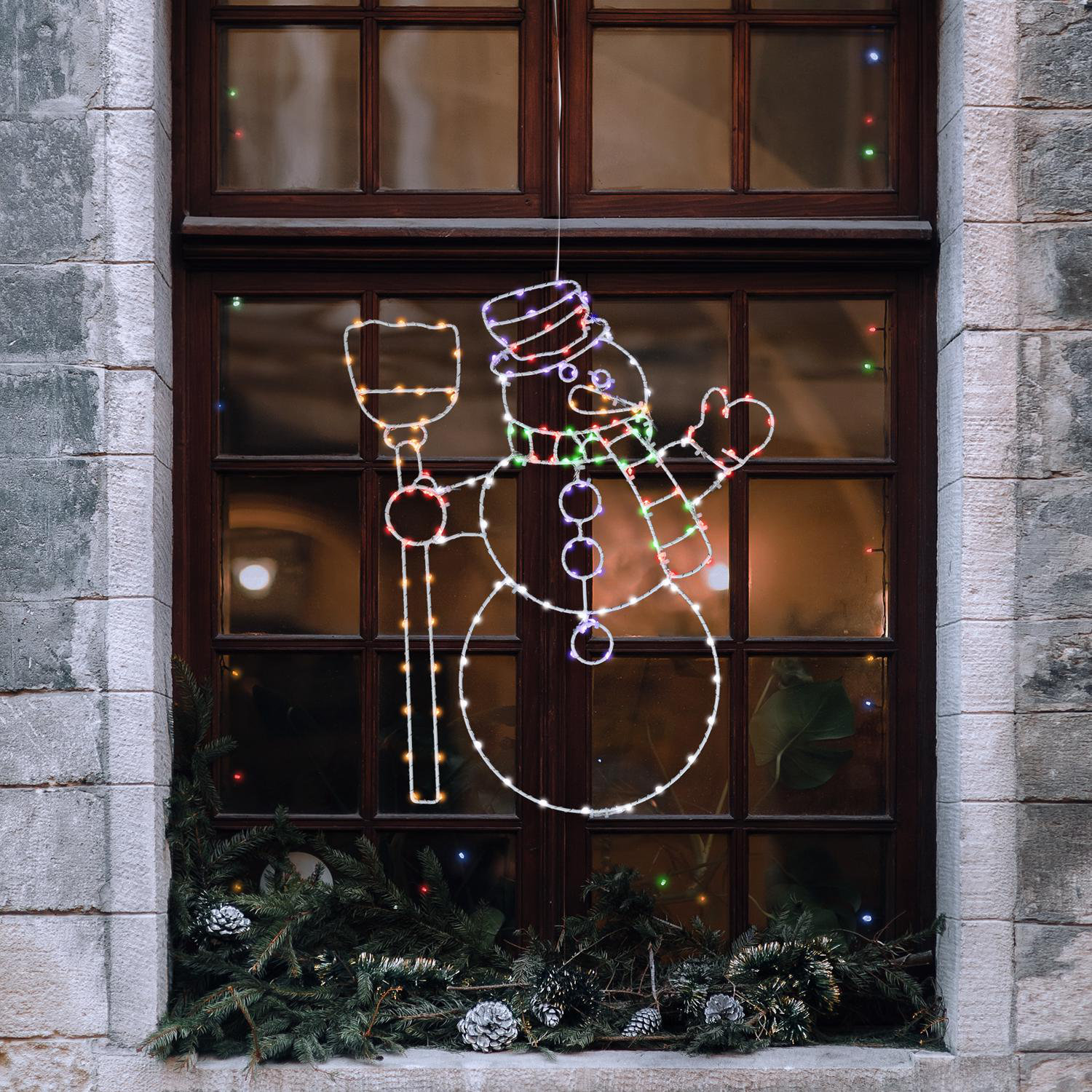 The Holiday Aisle® LED Multi Snowman Silhouette 17 in. Hanging Decor ...