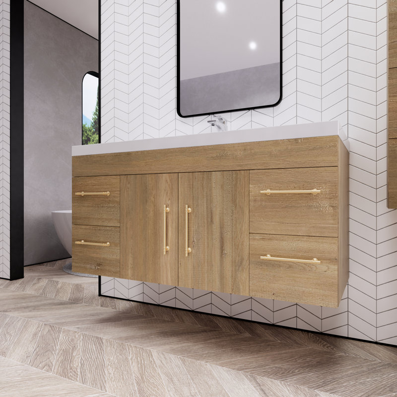 Brayden Studio® Bastos 47" Wall-Mounted Single Bathroom Vanity Set ...