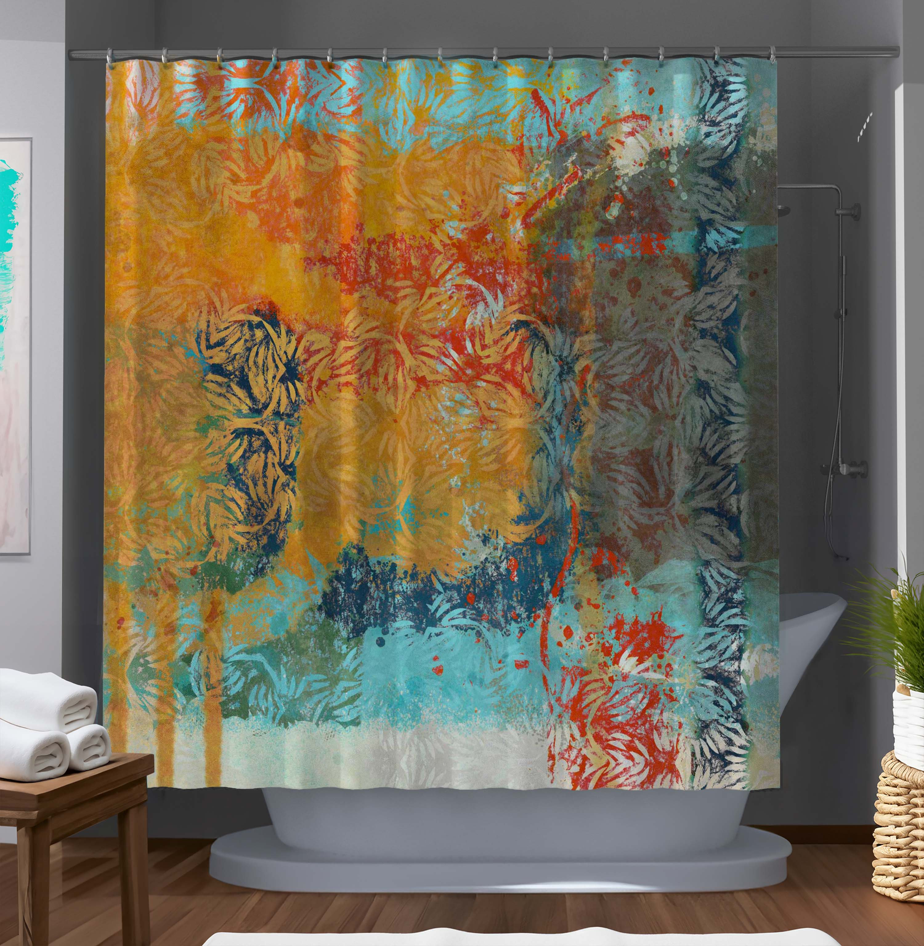 East Urban Home Ellesha Abstract Shower Curtain | Wayfair