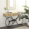Williston Forge Brynne Black Metal 3 Drawers Bike Console Table with ...
