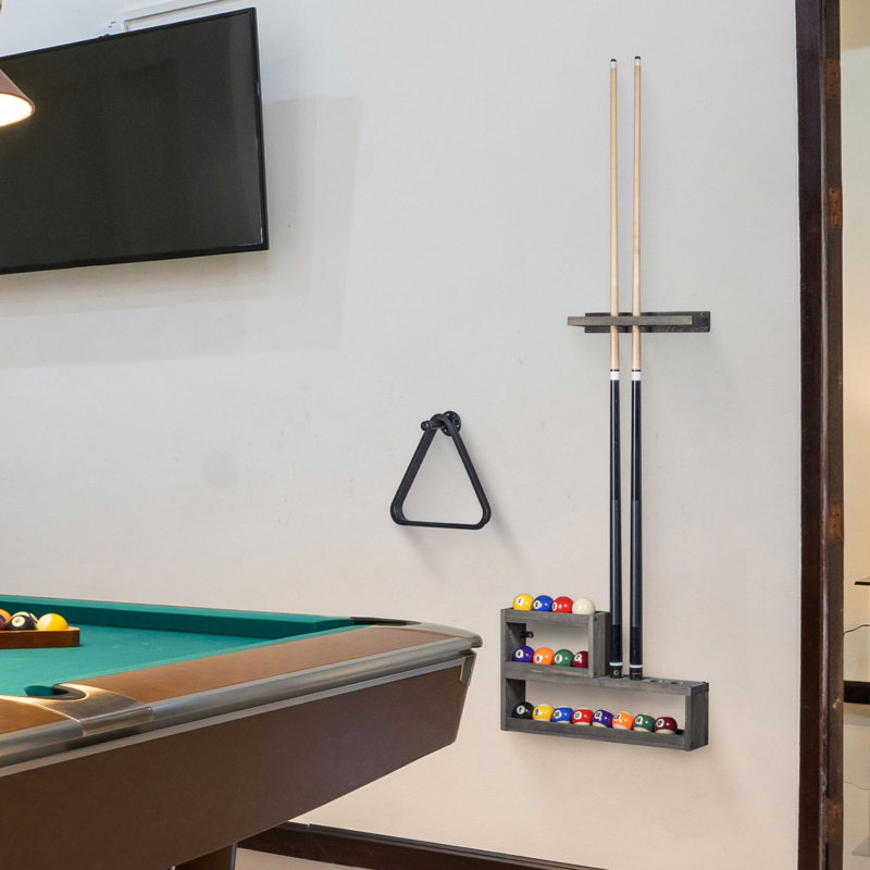 MyGift 3 Piece Vintage Wall Mounting Pool Cue Rack Set | Wayfair