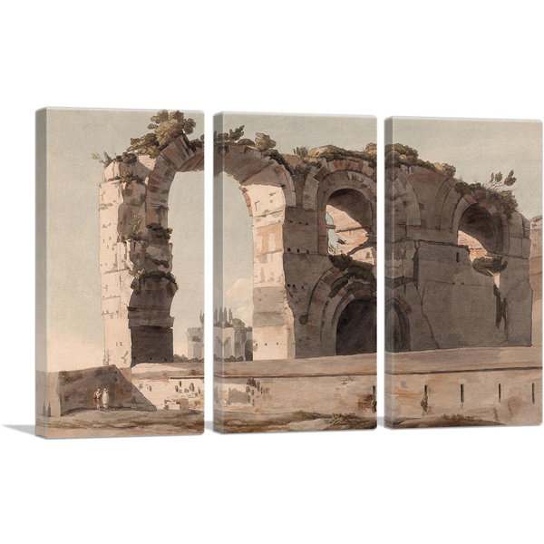 ARTCANVAS The Claudian Aquaduct Rome On Canvas 3 Pieces by Francis ...