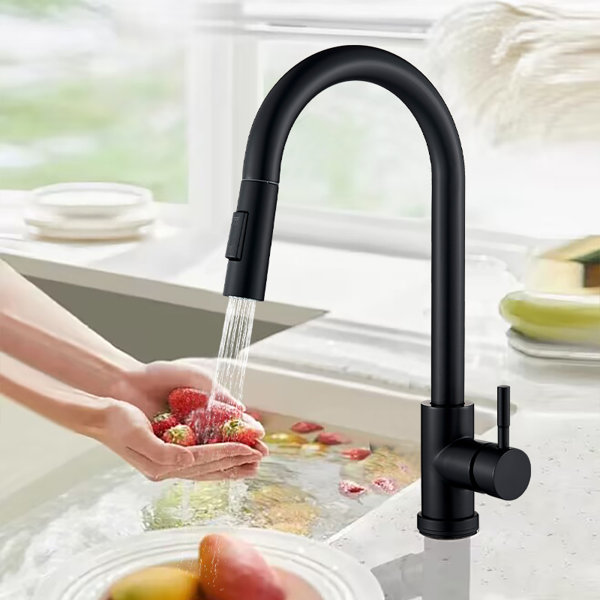 Belfry Kitchen Kitchen faucet extendable single lever mixer shower 360 ...