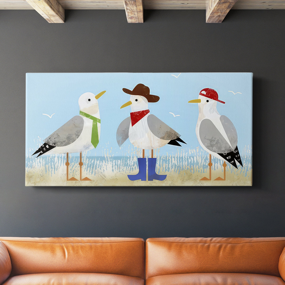 Trinx Sassy Seagull Trio II- Gallery Wrapped Canvas -Ready to Hang ...