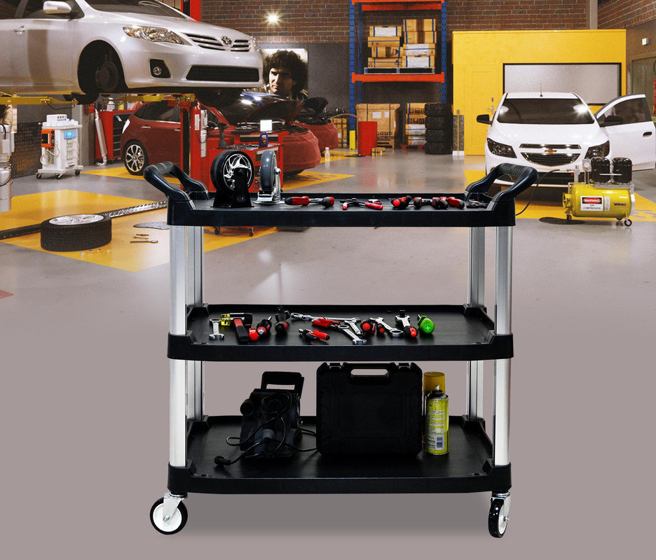 IRHOMA Plastic Commercial Cart Large Size, Restaurant Cart with Wheels ...