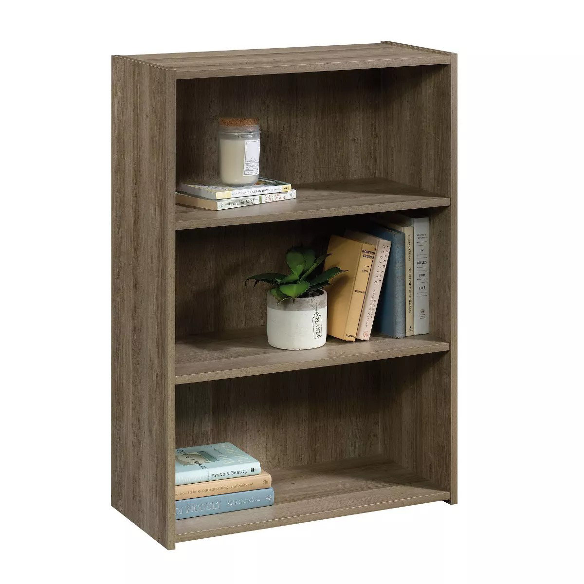 Latitude Run® 35" 3 Shelf Bookshelf Brown - Mid-Century Modern, MDF ...