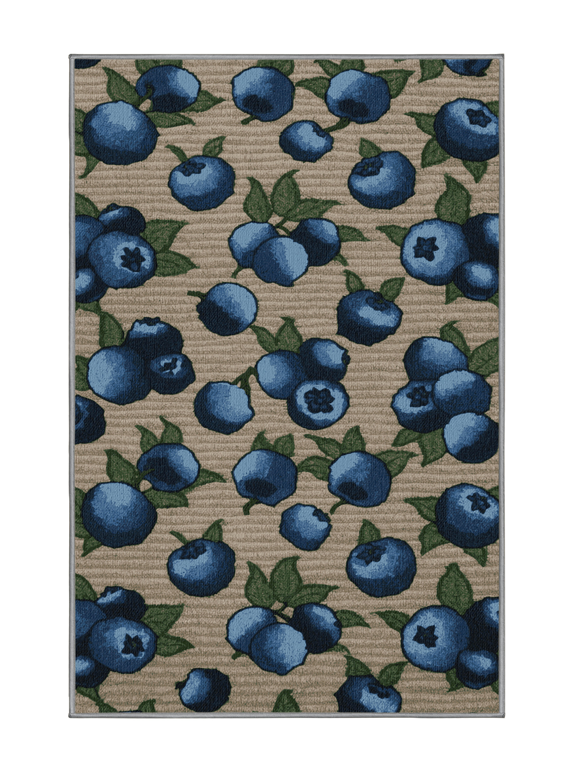 One Allium Way® Washable Blueberry Wild Fruits Area Rug | Wayfair