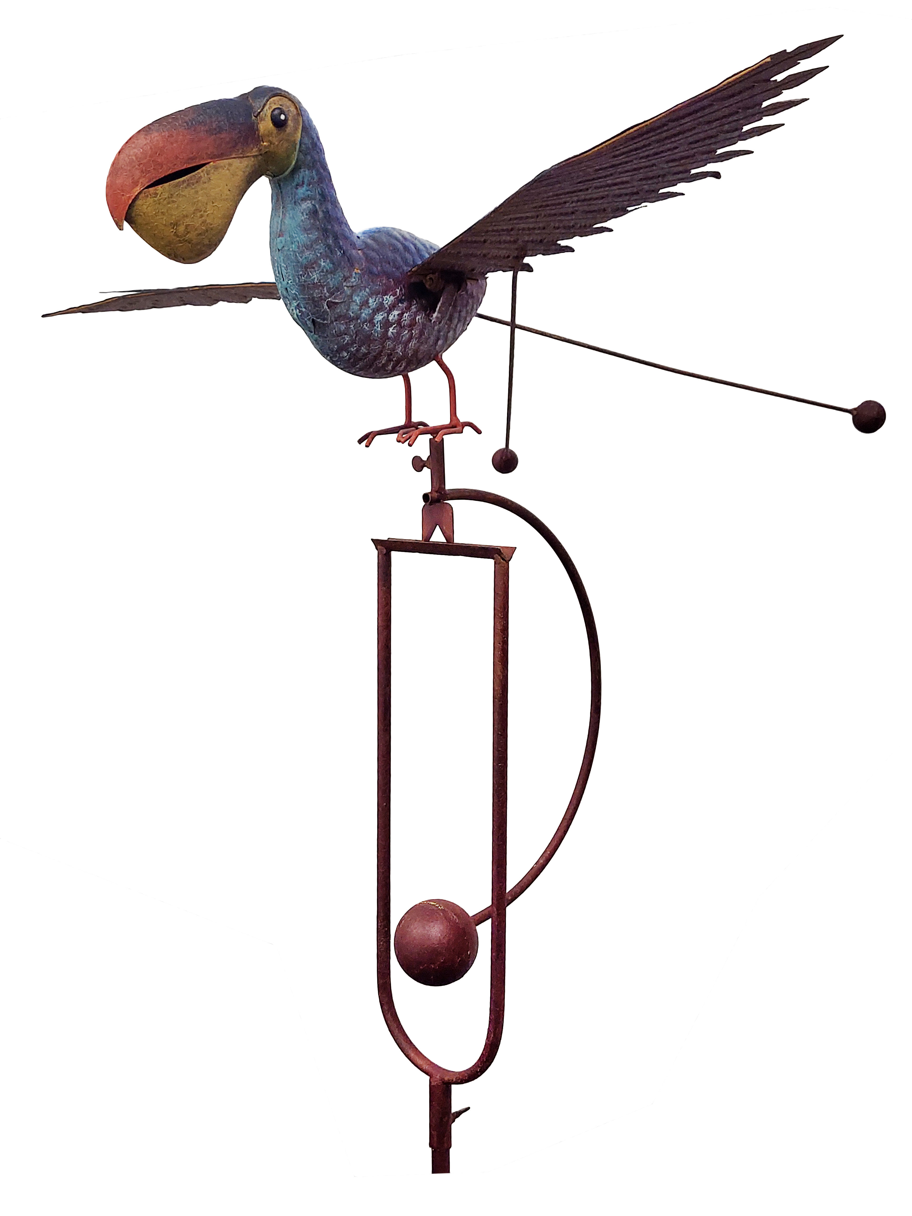 Arlmont & Co. Rustic Pelican Kinetic Wing Flapping Outdoor Balancer ...