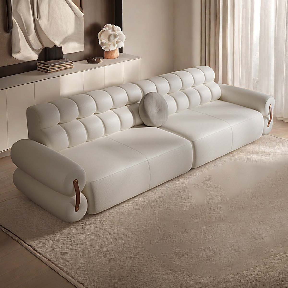 CoyNet Sofa Boutique Living Room Cream-style French Fabric Sofa Living ...