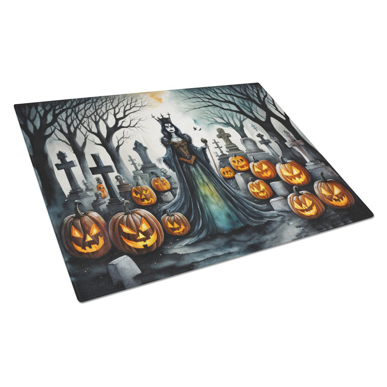 Caroline's Treasures Evil Queen Spooky Halloween Glass Cutting Board ...