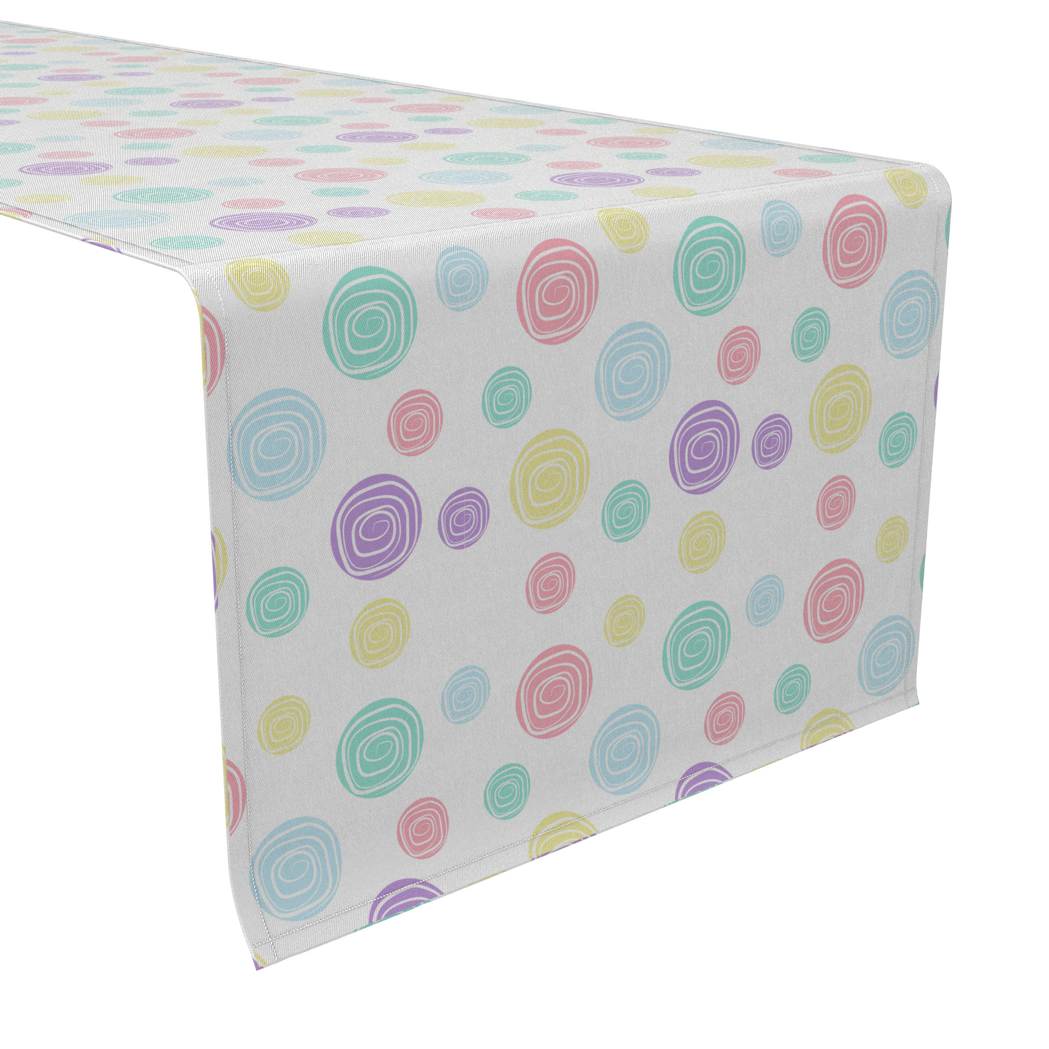 East Urban Home Table Runner, 100% Cotton, 16X108", Drawn Pastel Dots ...
