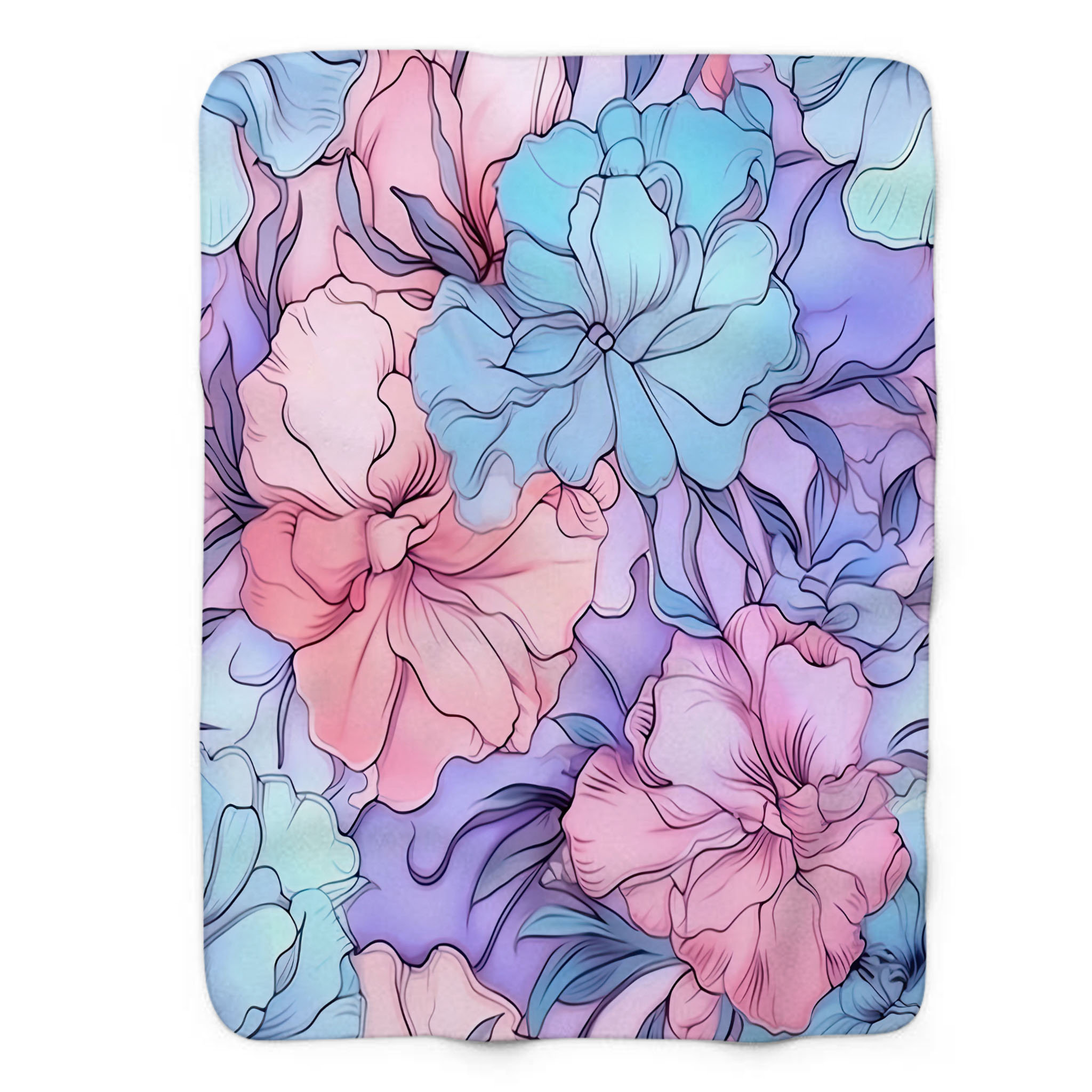 MentionedYou Soft Pastel Ink Bouquet - 1 Piece Premium Sherpa B Throw ...