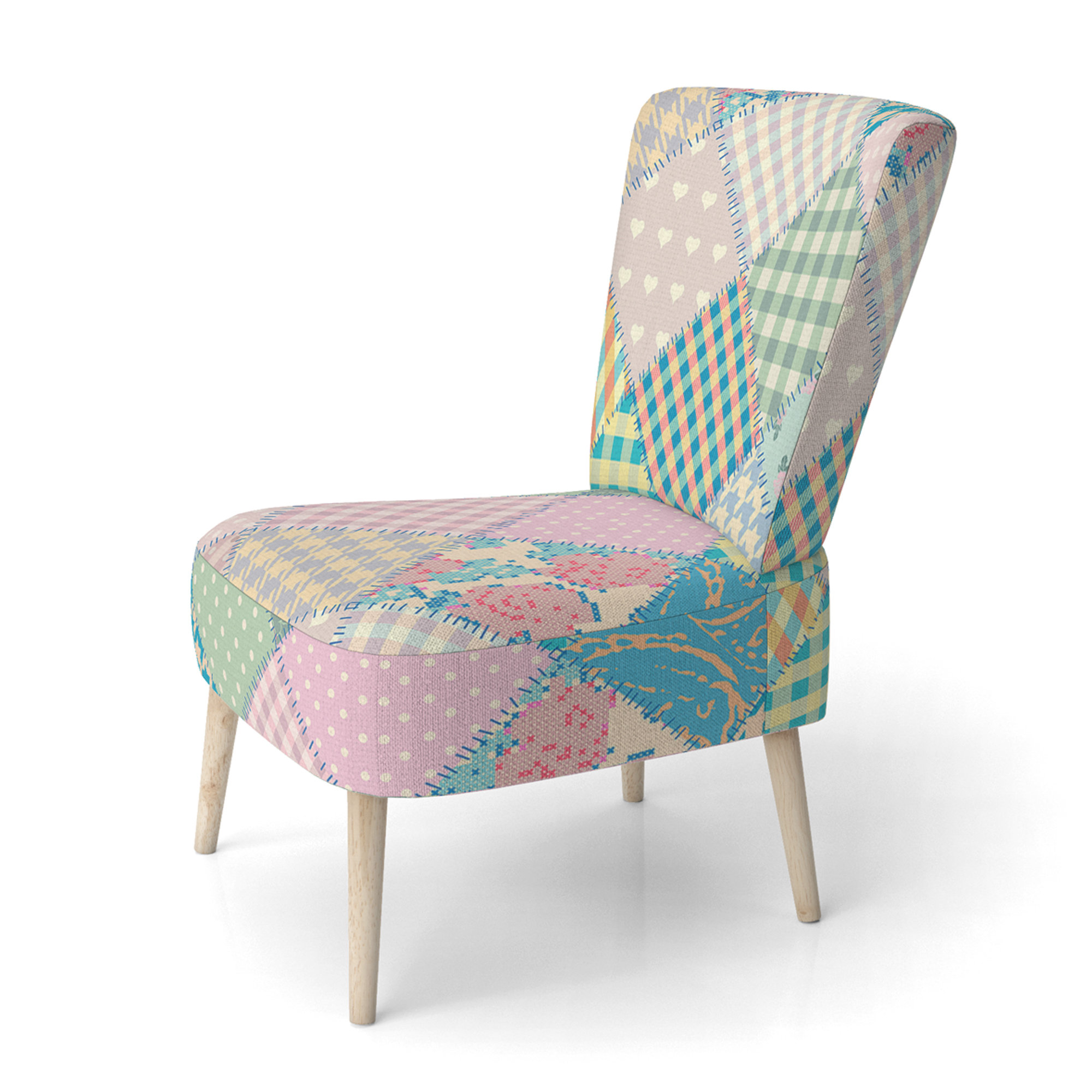 Orren Ellis Multicolor Quilting Patchwork - Upholstered Patterned ...