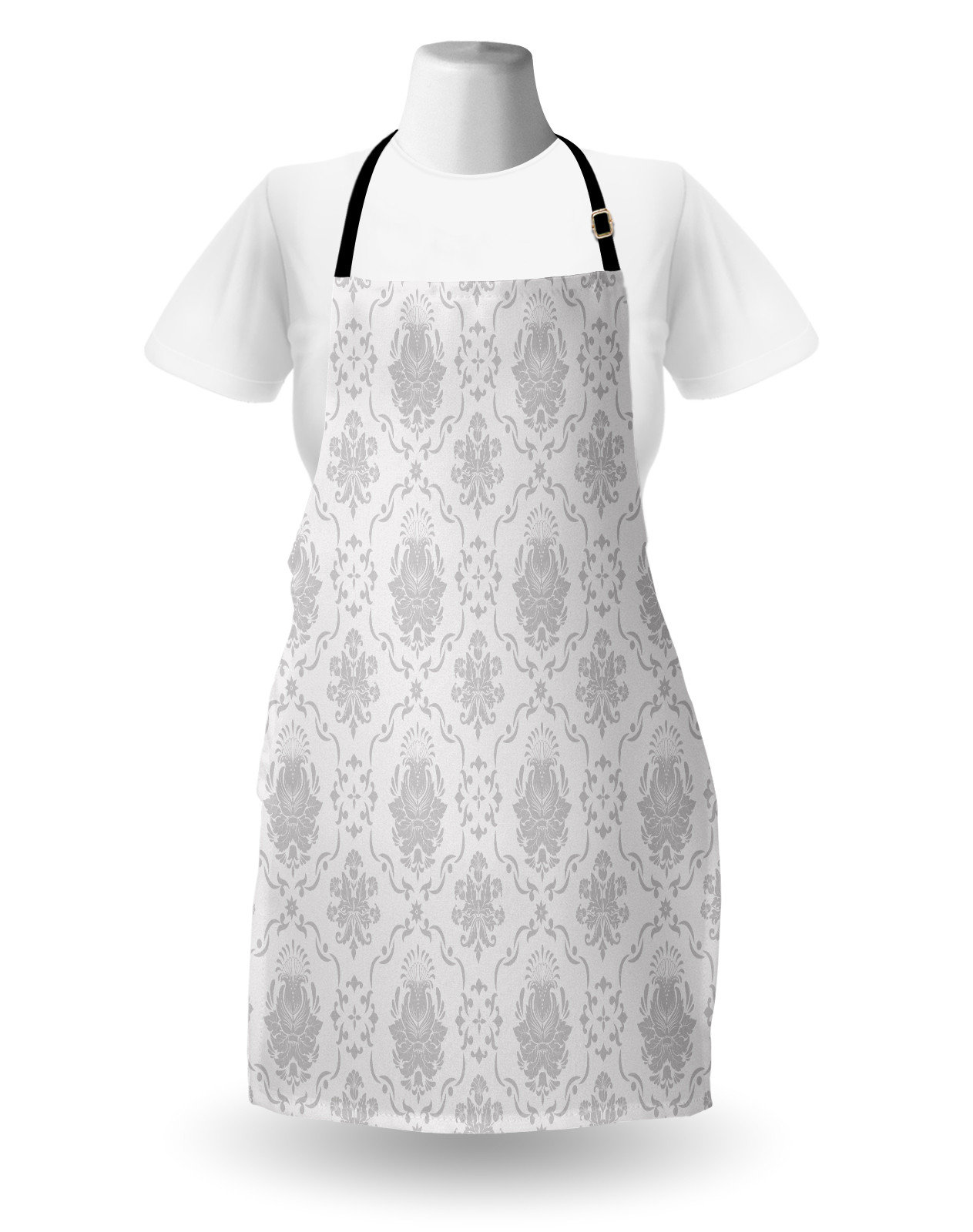 East Urban Home Grey Apron Unisex Damask Victorian Bohemian Adult Size ...