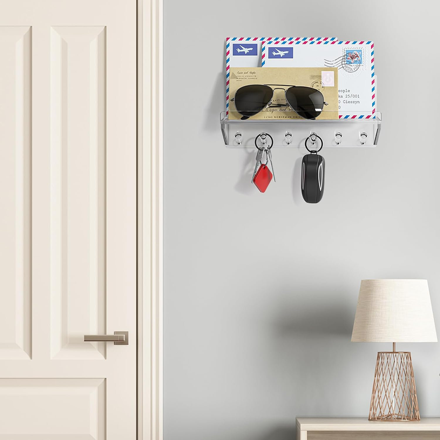 INSALER Decorative Key Holder For Wall Acrylic Key Holder Wall Mount ...