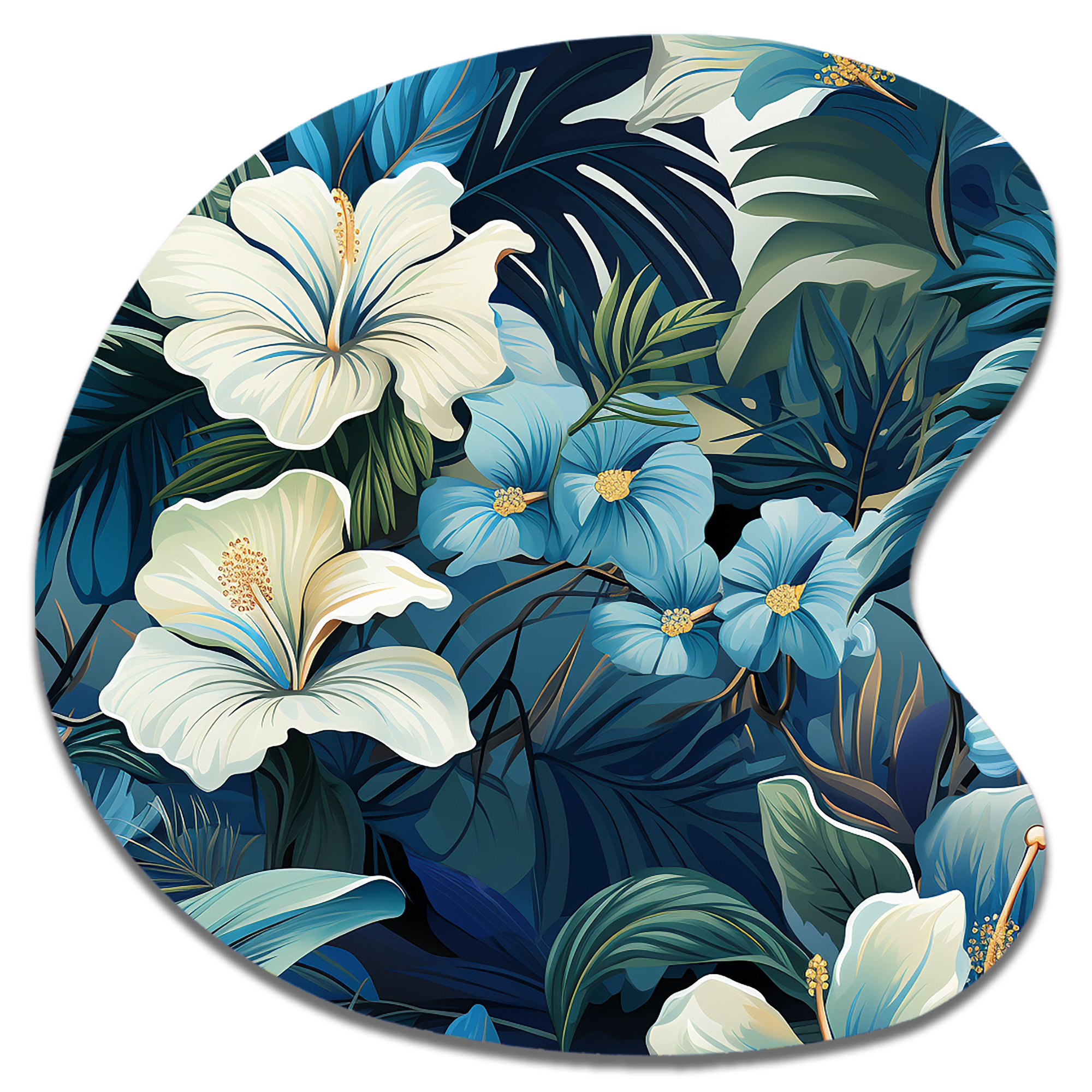 Design Art Motif tropical Twilight Oasis - Art floral en métal en forme ...