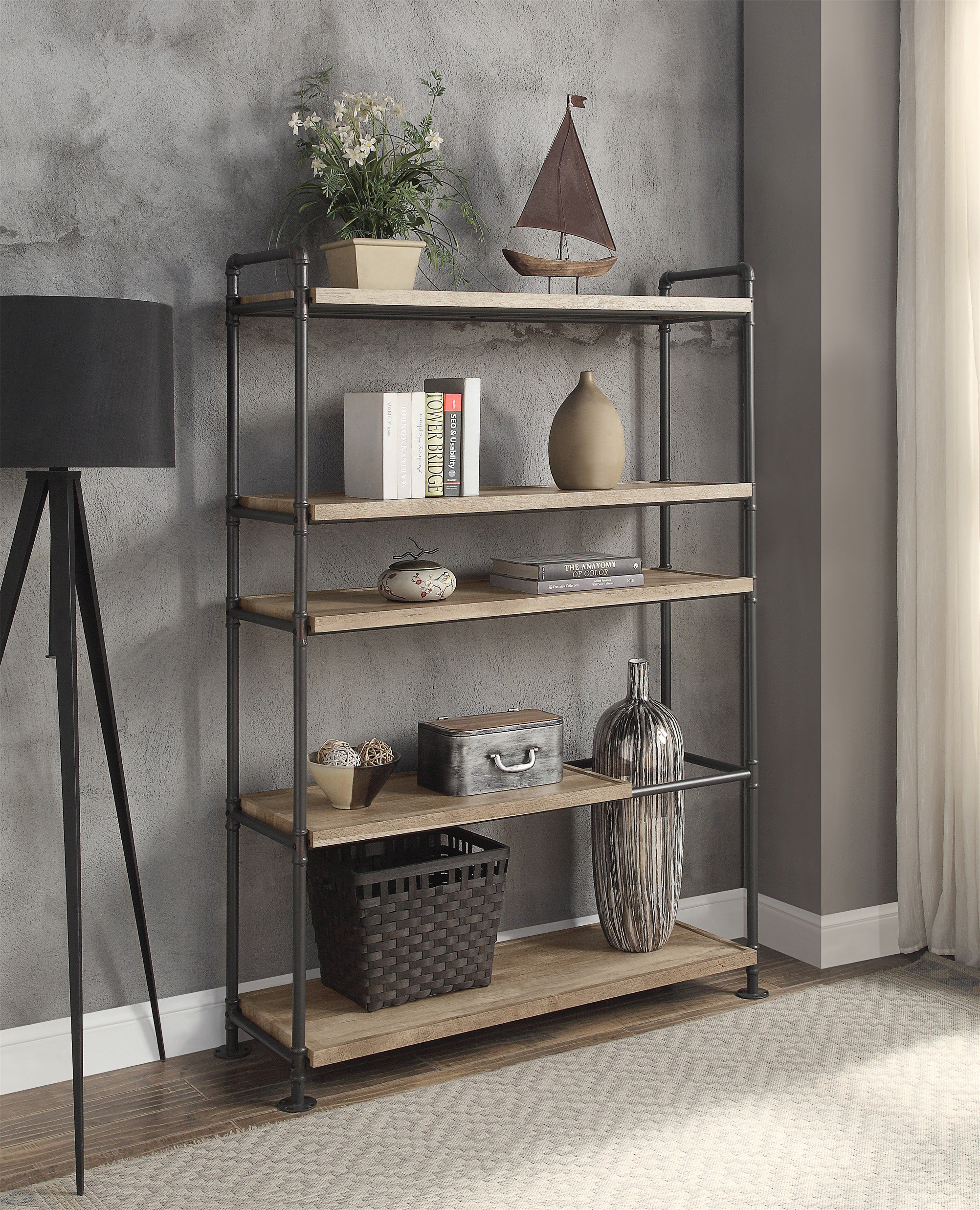 17 Stories ACME Brantley Bookshelf W/5 Shelves | Wayfair
