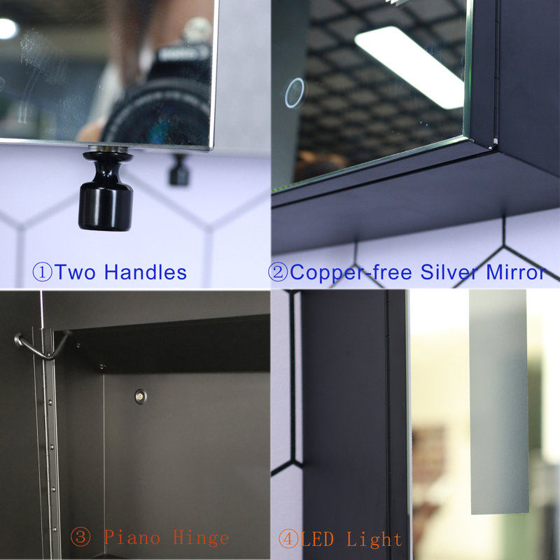 Ivy Bronx Alexyss 30'' W 26'' H Surface Framed Medicine Cabinet with ...