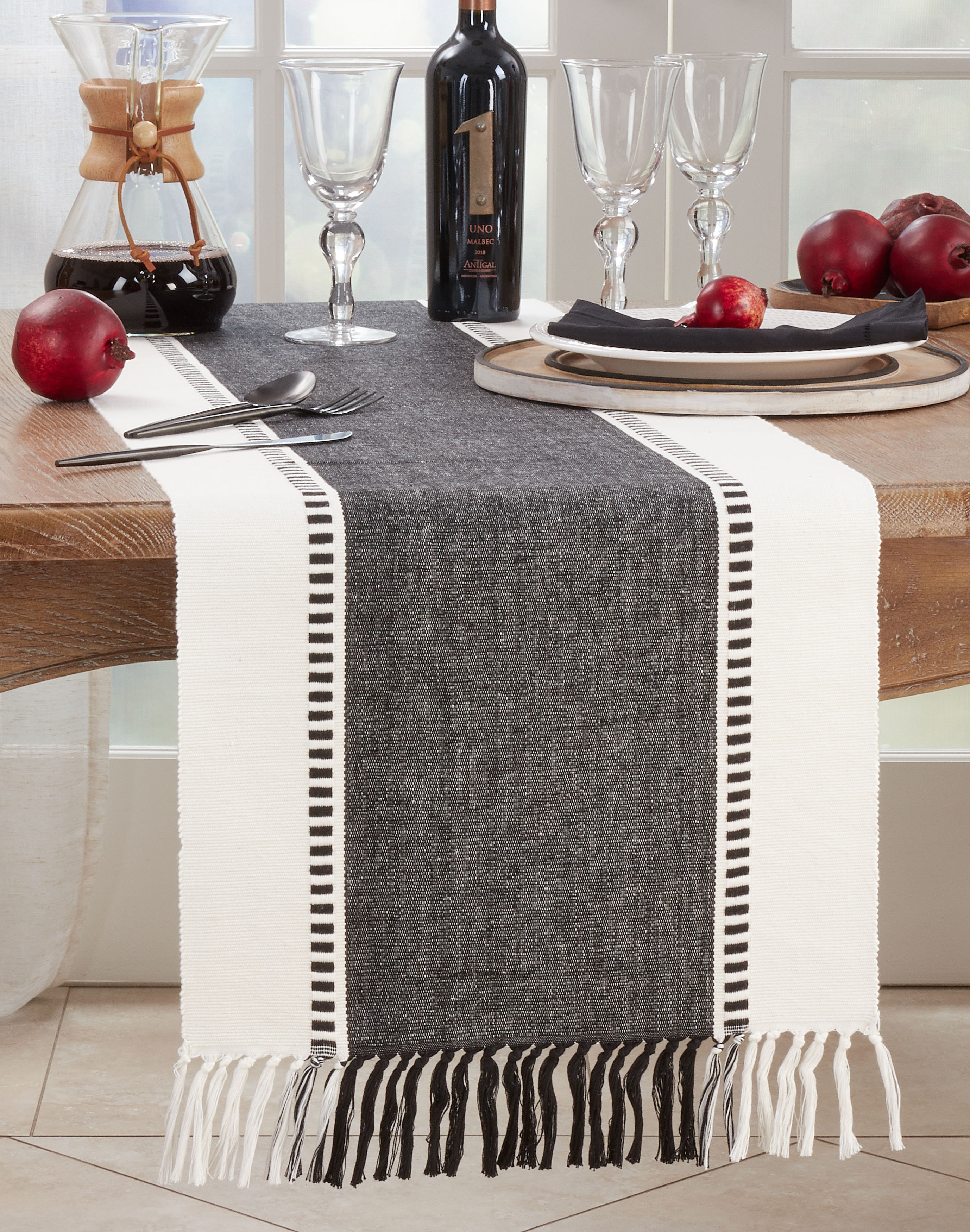 Saro Runner_Striped Design Dining Table Runner & Reviews | Wayfair