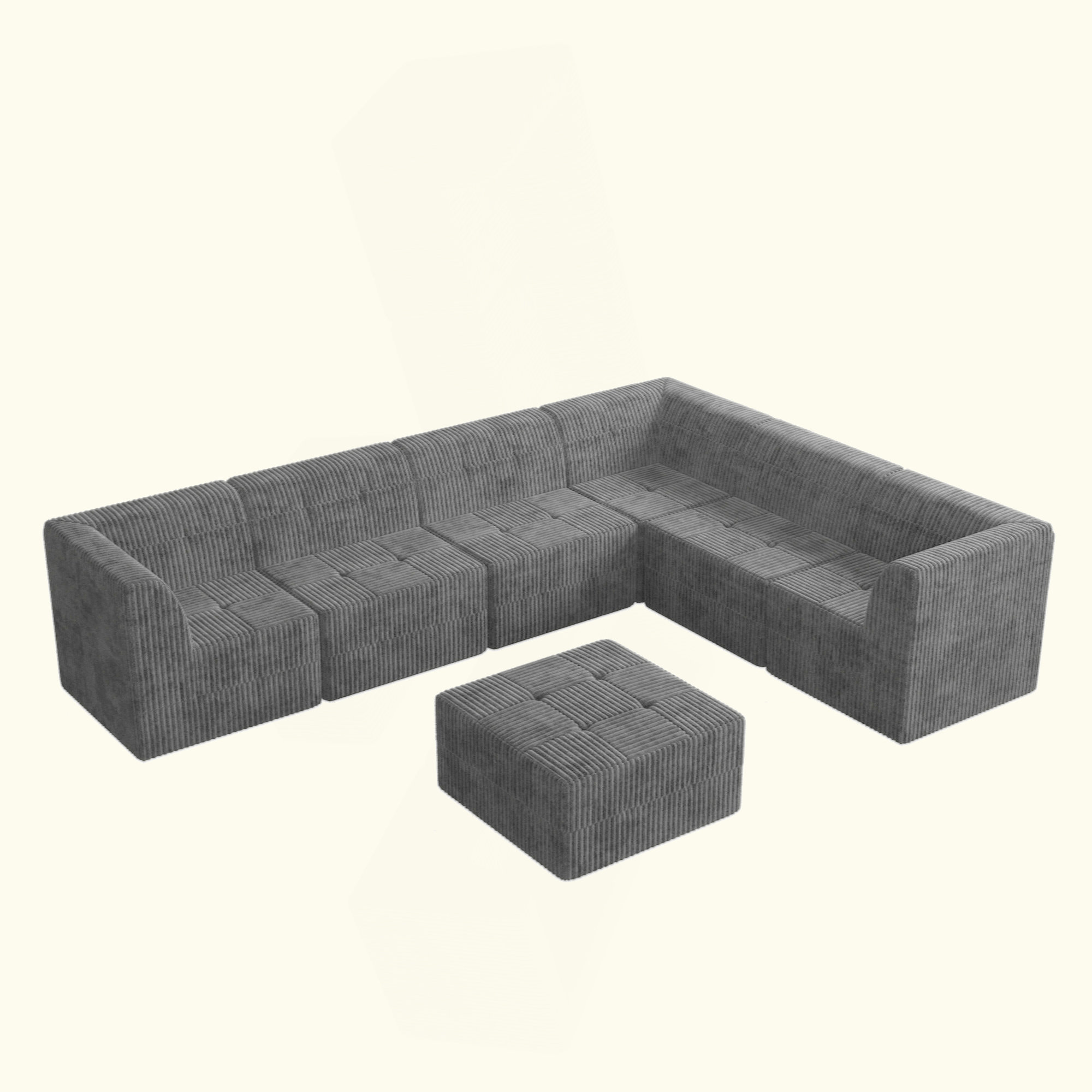 Everly Quinn L Shape Modular Sectional Sofa,DIY Compressed Sectional ...