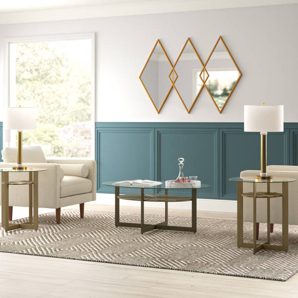 Mercury Row® Rowlett Round Glass Top Metal Base Dining Table & Reviews ...