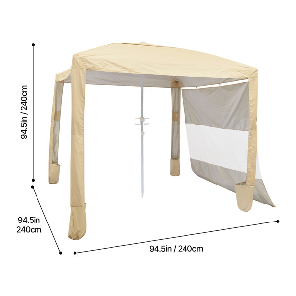 Stellweilan Tessberg Beach Cabana, 6 x 6 ft Beach Canopy with Side Wall ...