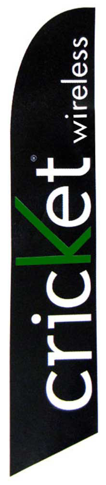 NeoPlex Cricket Wireless Deluxe Polyester 138 x 30 in. Feather Banner ...
