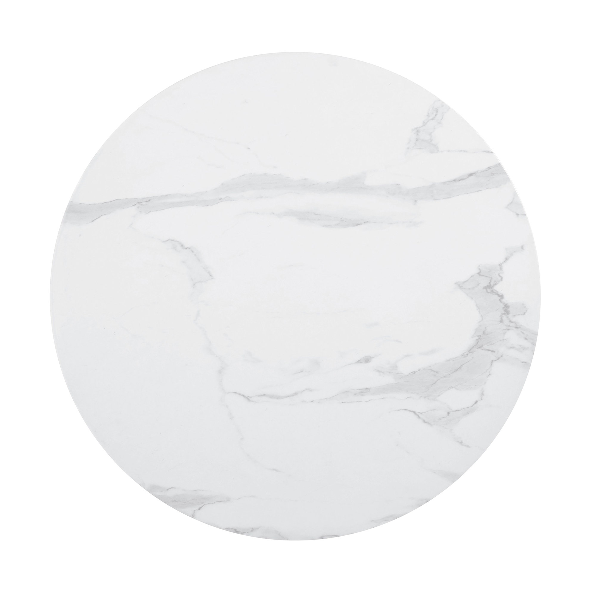 Wrought Studio™ 30 - Inch White Faux Marble Round Dining Table With ...
