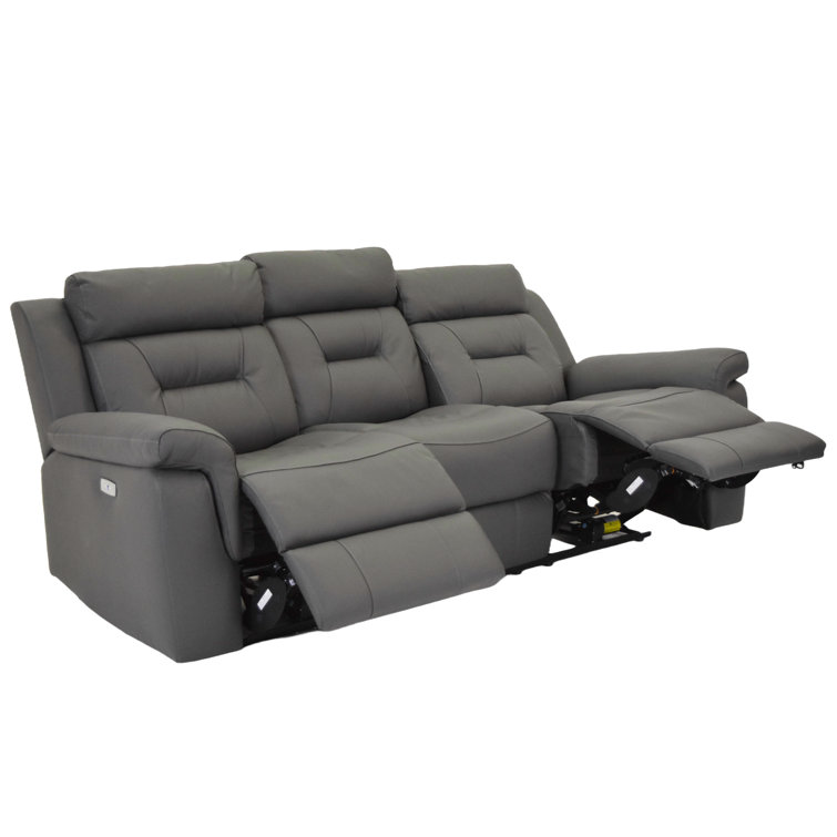 Ebern Designs Demea 3 Seater Genuine Leather Electric Recliner ...