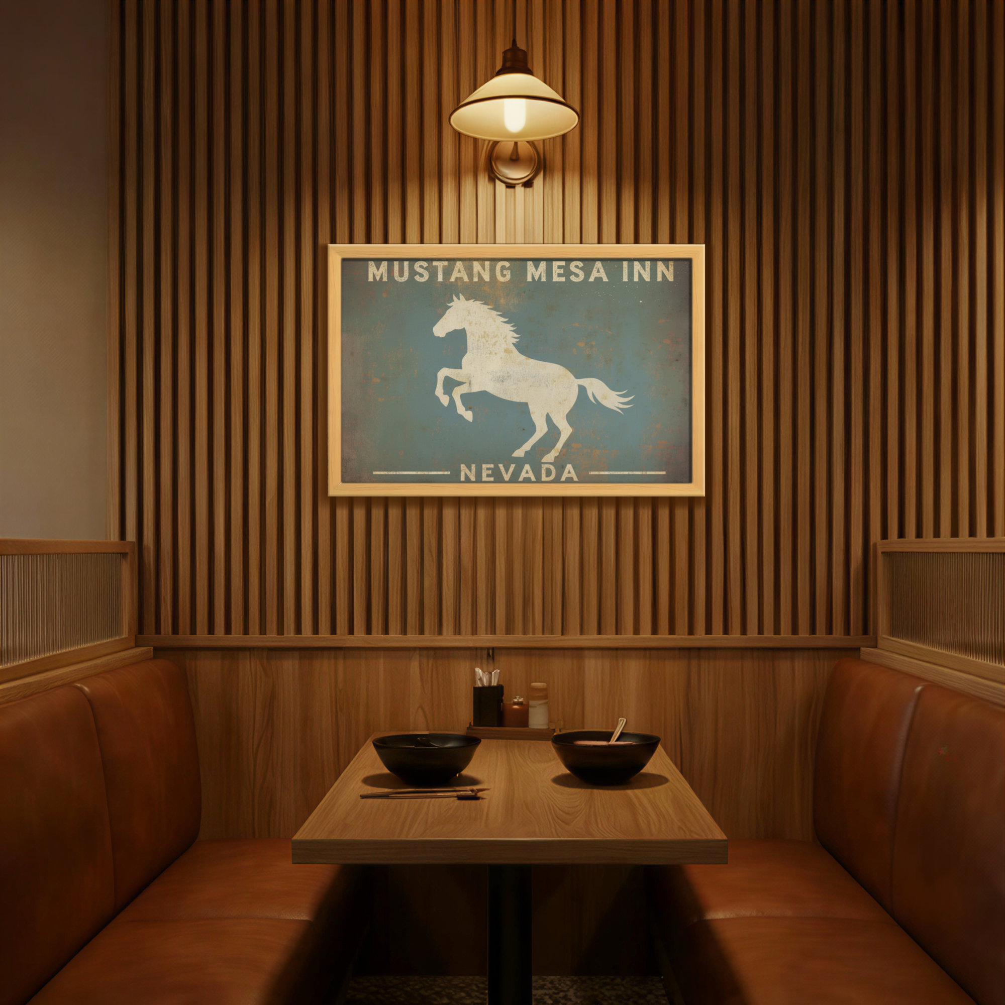 August Grove® Animals Mustang Mesa Inn Nevada Horse Silhouette Sign ...