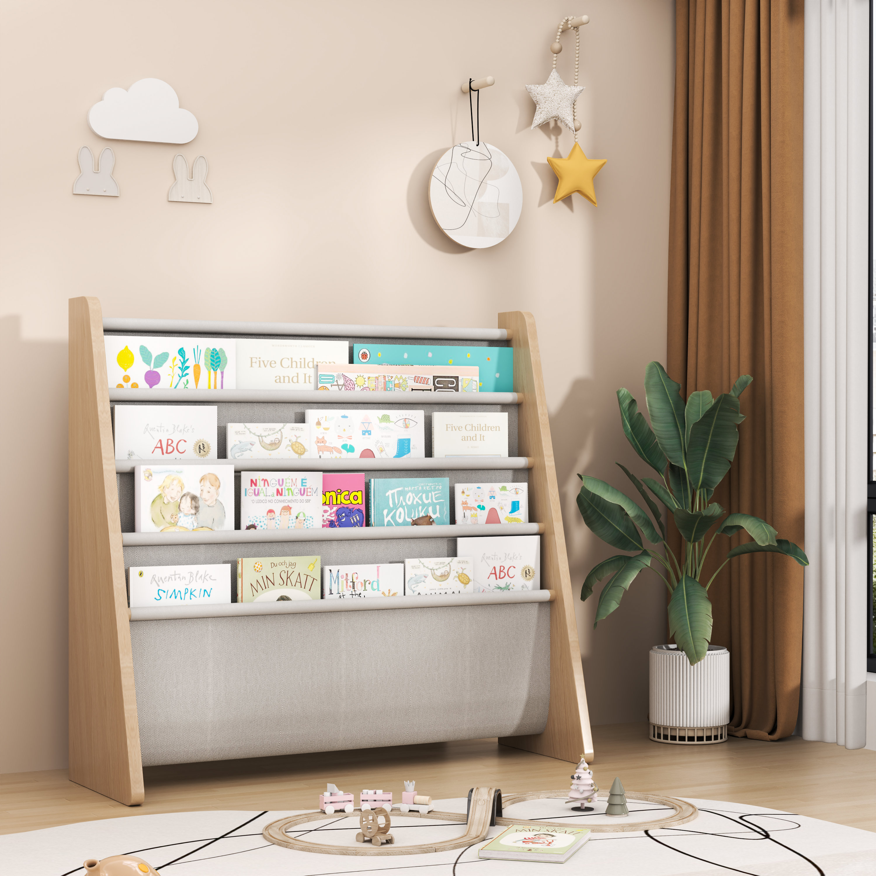 Isabelle & Max™ Kids Bookcase With Shelves Playroom Storage Bookrack ...