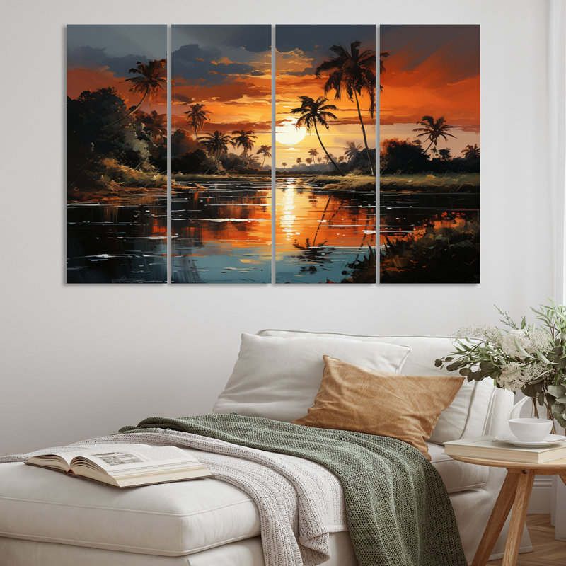 Design Art Dominican Sunset Reflections - Nautical & Beach Metal Wall ...